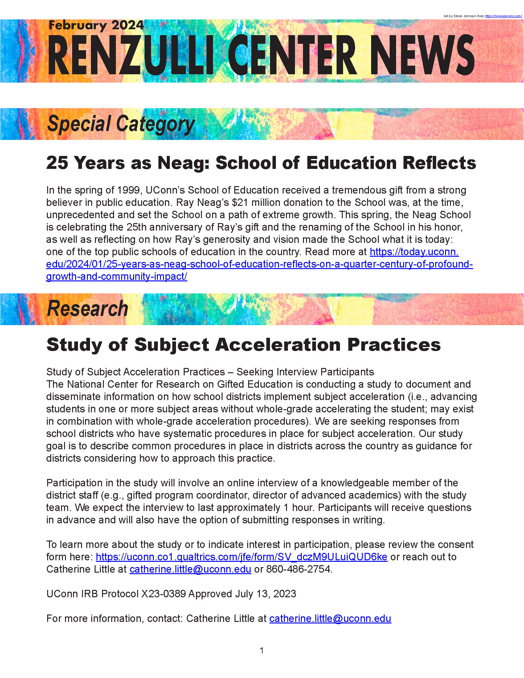 Renzulli Center News – February 2024 | Renzulli Center for Creativity ...